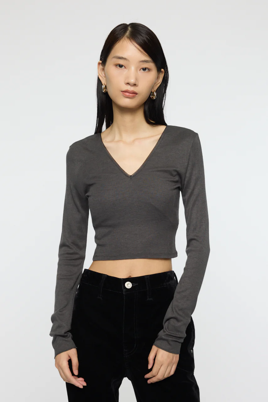 DEEP V CUP LONG SLEEVE TEE - MOUSSY